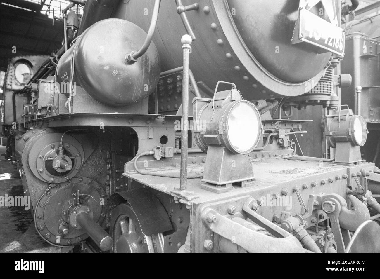 Old steam locomotive in a depot Stock Photo - Alamy