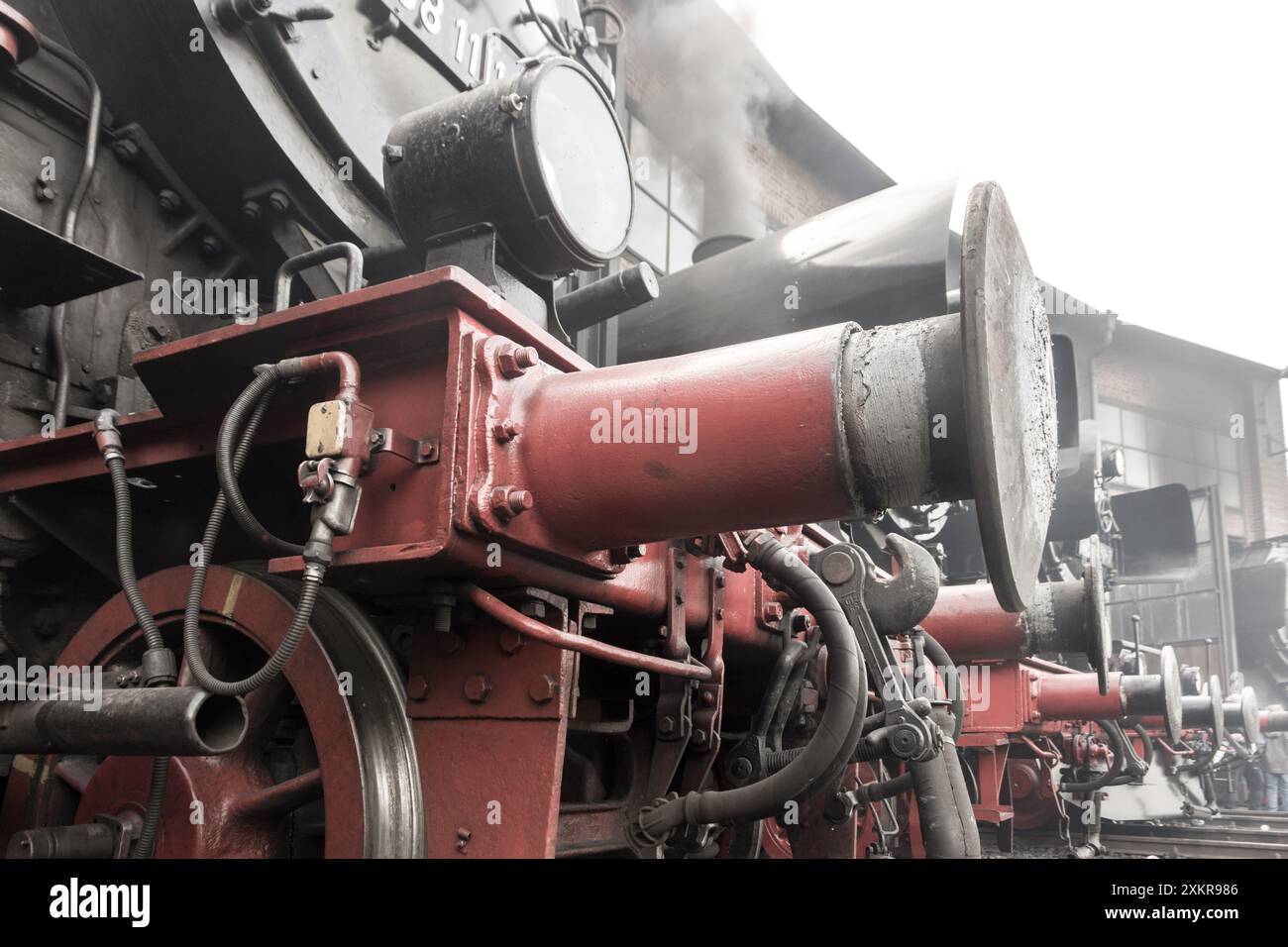Old steam locomotive in a depot Stock Photo - Alamy