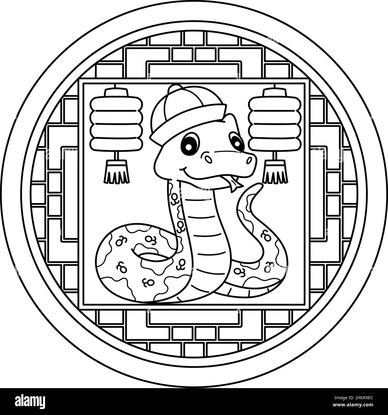 Year of the Snake Happy Chinese New Year Isolated Stock Vector Image ...
