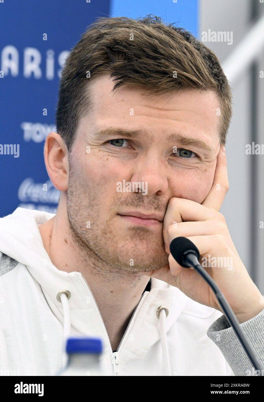 Paris, France. 24th July, 2024. Badminton player Kalle Koljonen during ...
