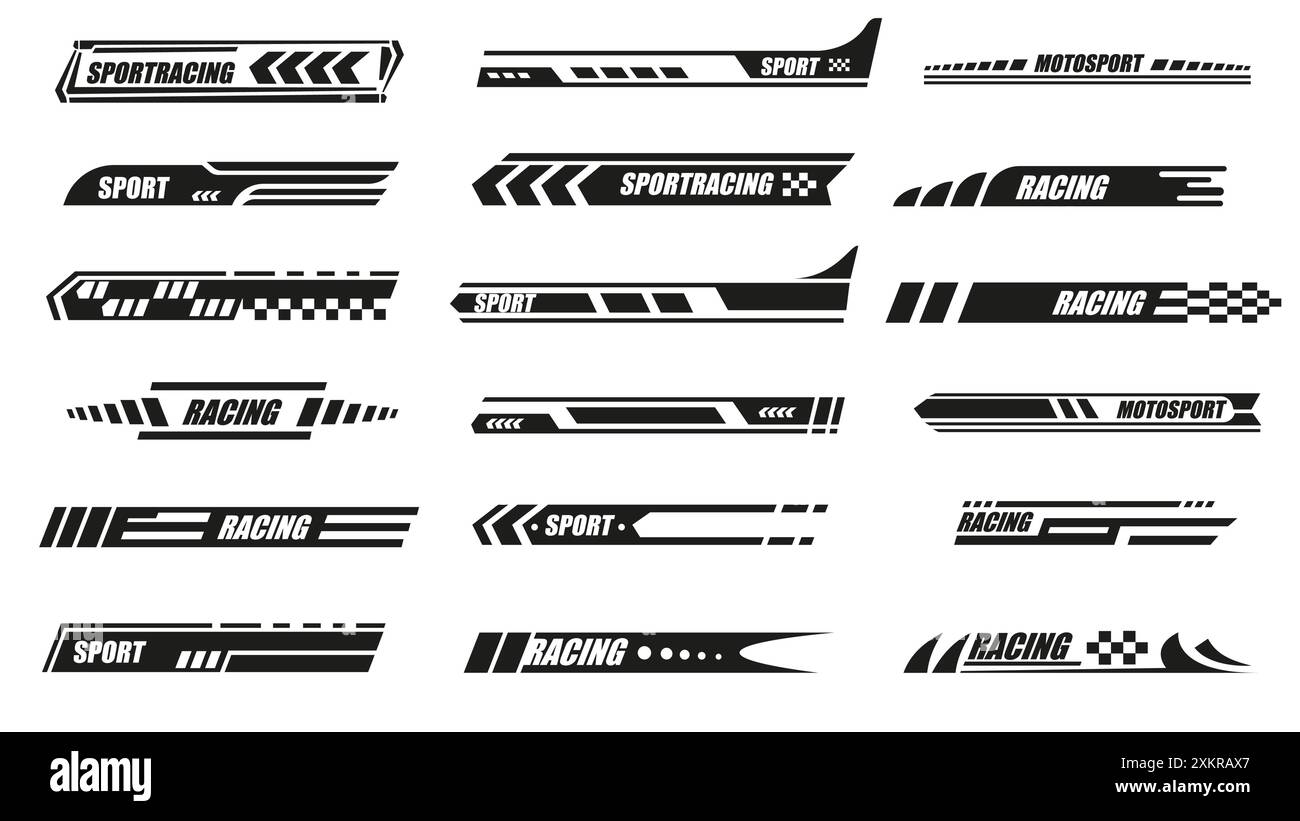 Black sport car stickers. Racing labels, sport car sticker and fast ...
