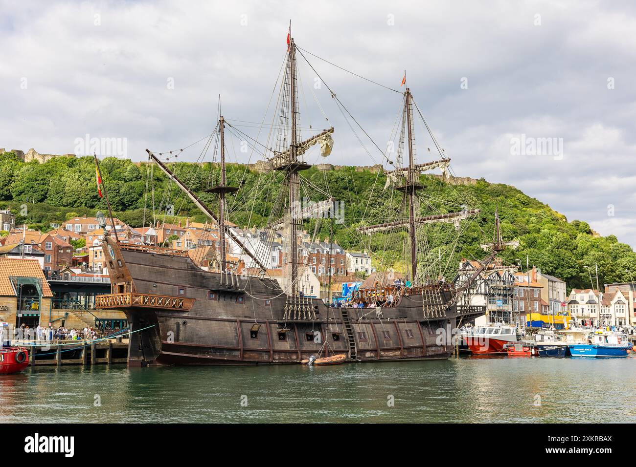 Scarborough, North Yorkshire, UK July 22 2024, The replica Galeon ...