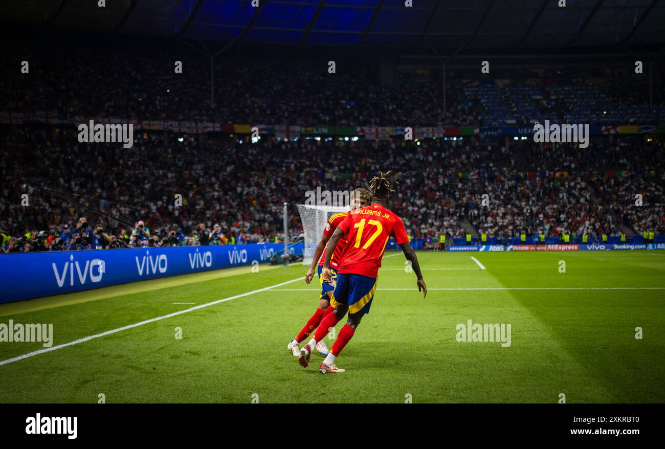 Berlin, Germany. 14th Jul 2024. Goal celebration: Nico Williams (ESP ...