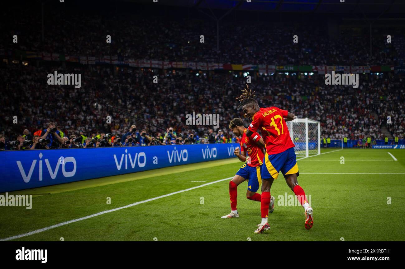 Berlin, Germany. 14th Jul 2024. Goal celebration: Nico Williams (ESP ...