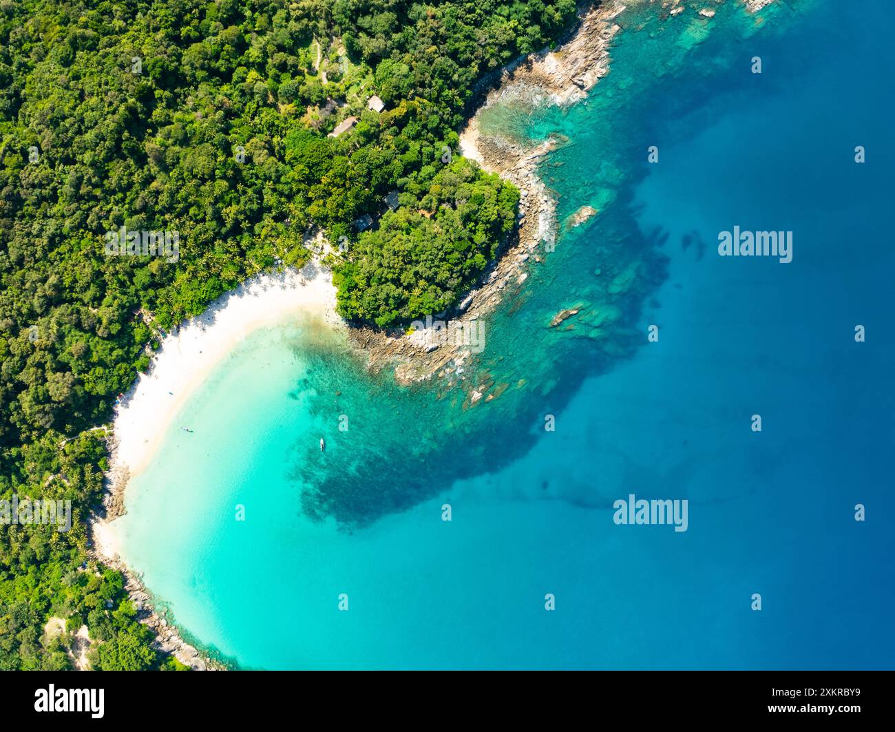 Amazing top view beach Aerial view of Tropical beach sea in the ...