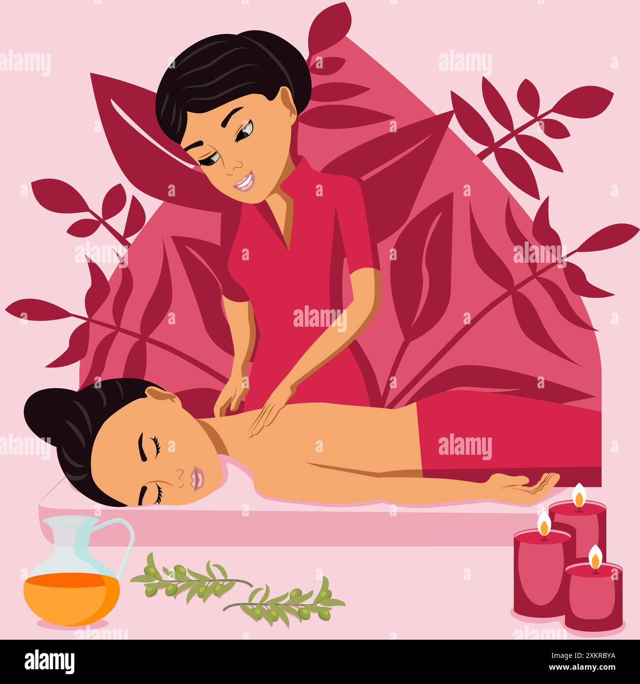 Traditional wellness back and neck massage with professional massage ...