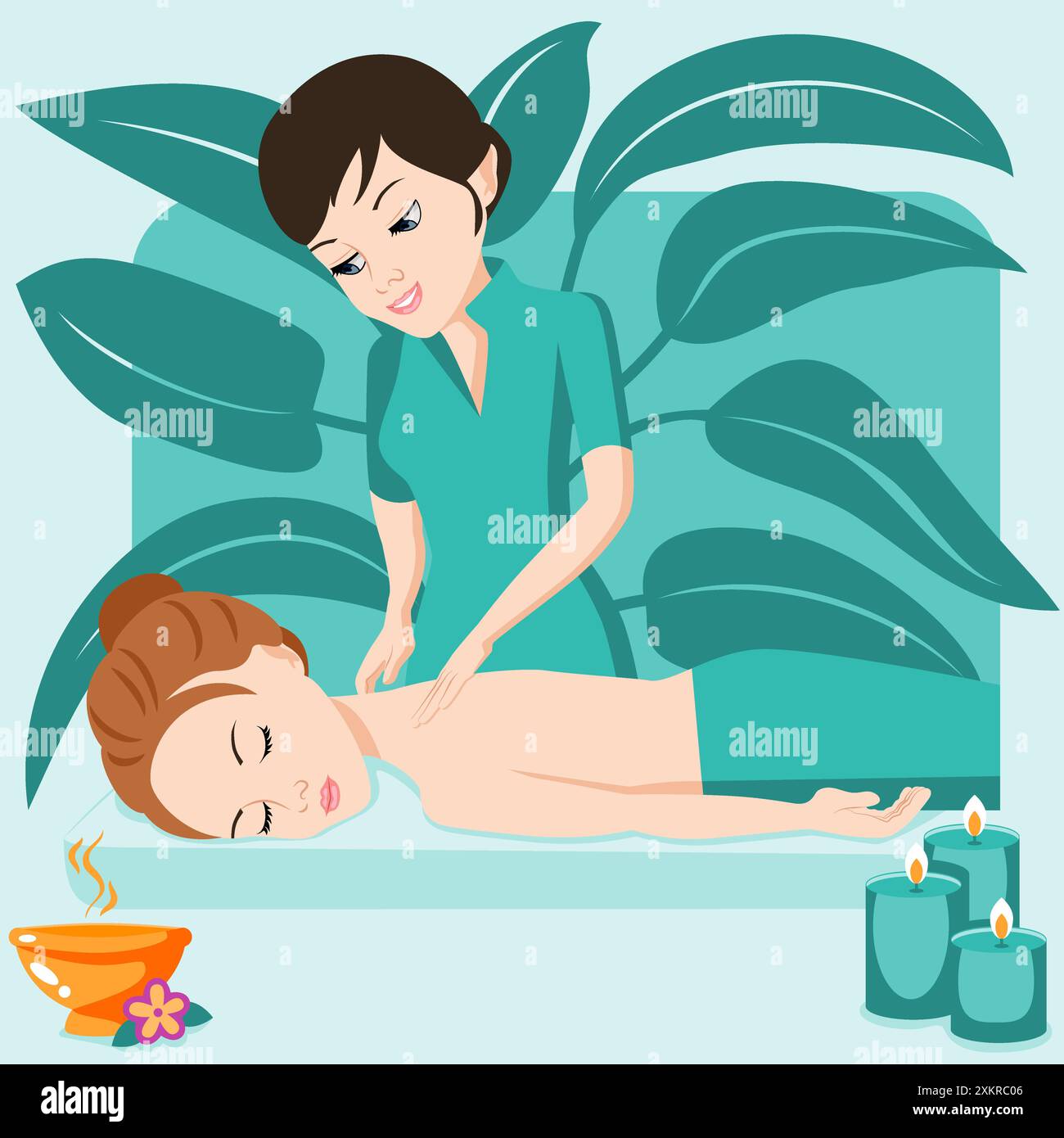 Traditional Wellness Back And Neck Massage With Professional Massage Therapis In Spa European