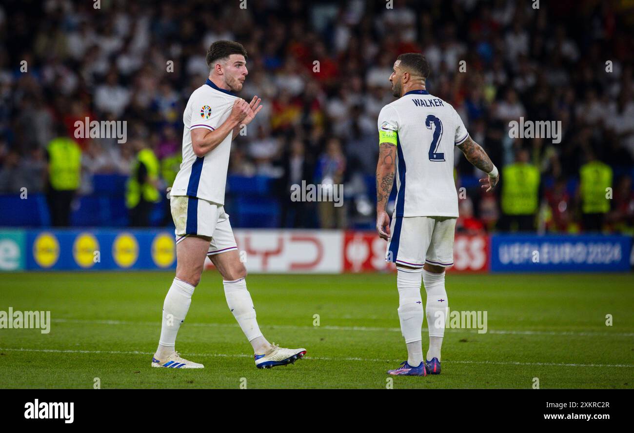 Berlin, Germany. 14th Jul 2024. Declan Rice (ENG) Kyle Walker (ENG ...