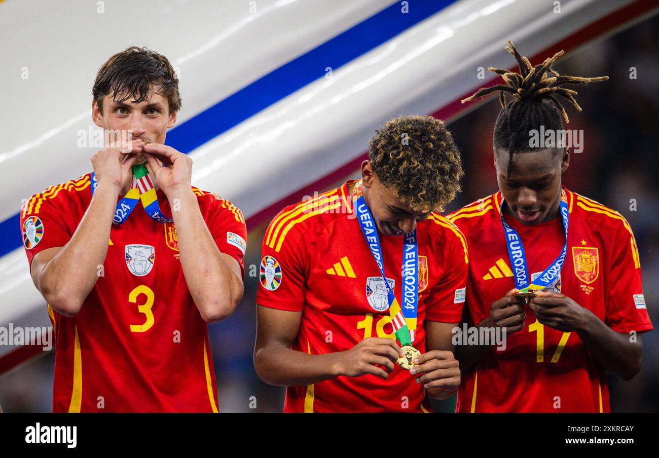 Berlin, Germany. 14th Jul 2024. Final jubilation: Robin Le Normand (ESP ...