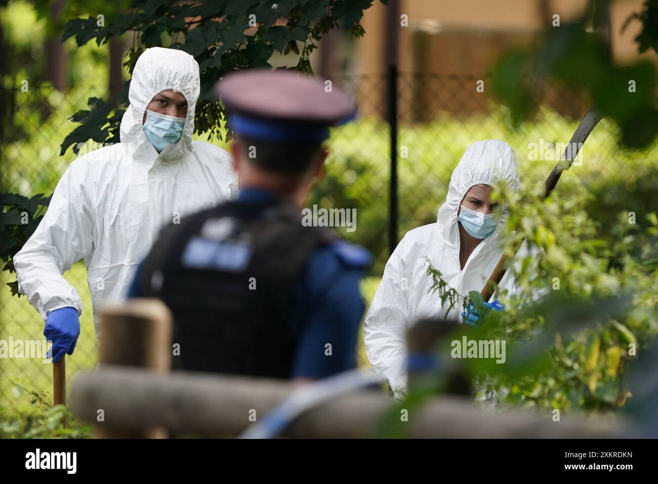 Forensic officers search the scene at Sally Port in Gillingham, Kent ...