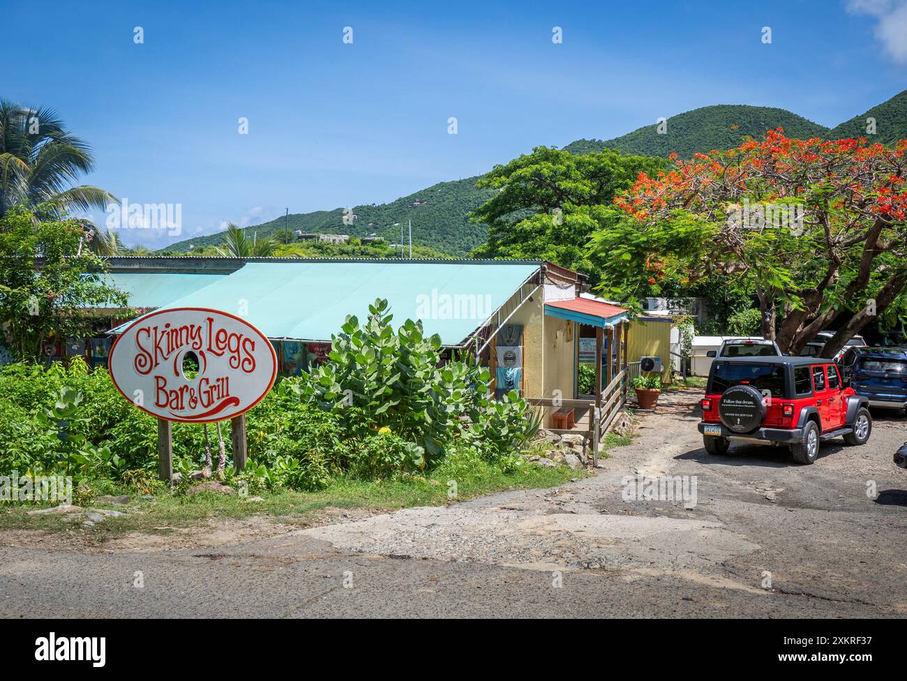 Skinny Legs Bar and Grill in Coral Bay on the Caribbean island of St ...