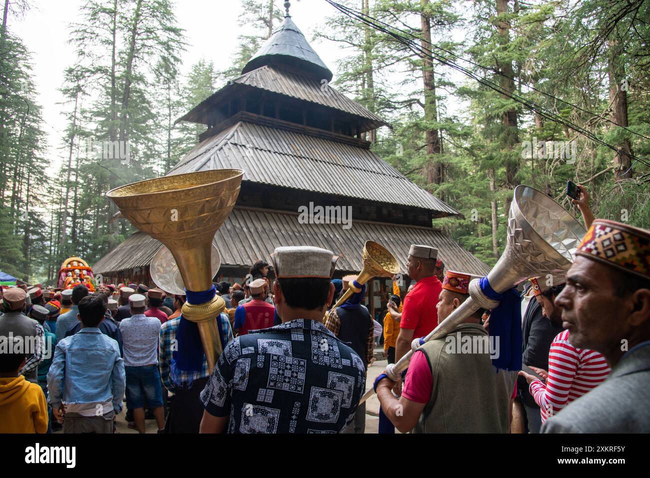Procession of the Goddess Hadimba Devi festival at Dhungri forest ...