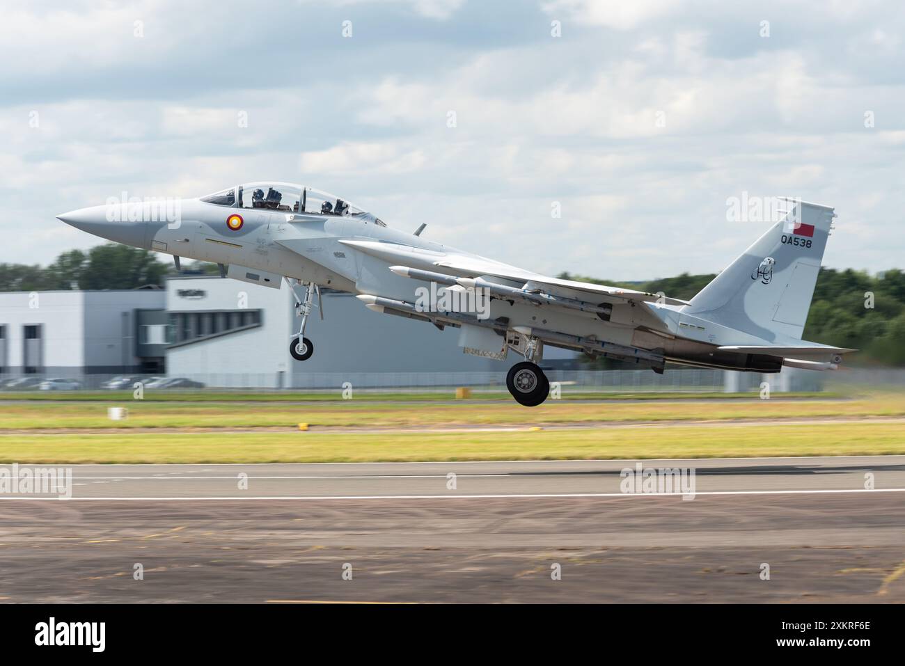 Boeing F-15QA (Qatar Advanced) Ababil jet fighter plane taking off at ...