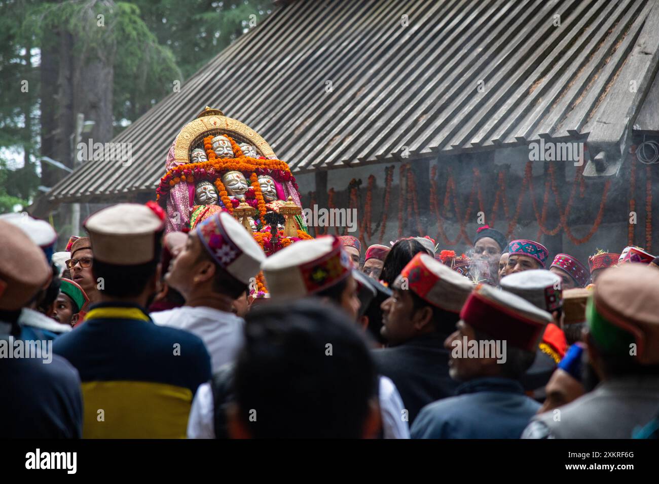 Procession of the Goddess Hadimba Devi festival at Dhungri forest ...
