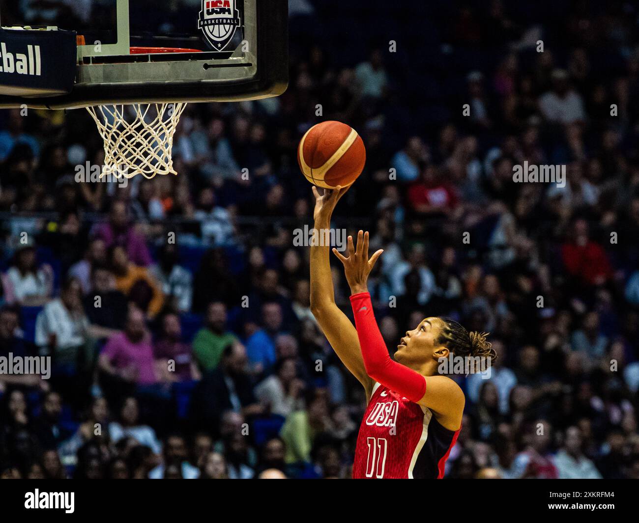 O2 Arena, UK. 23rd July, 2024. Napheesa Collier #11 for Team USA during ...