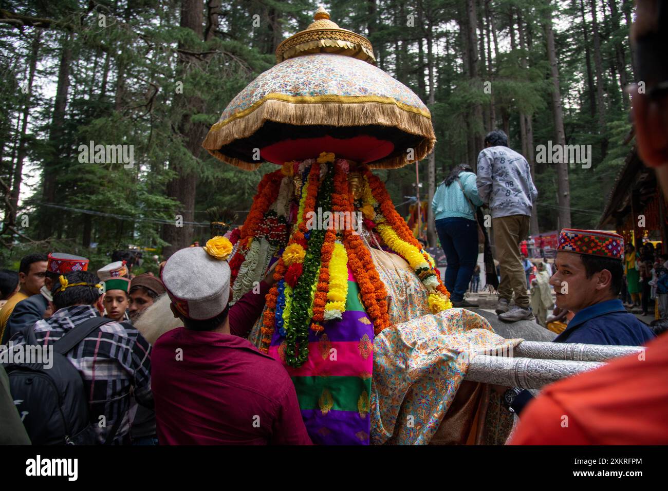 Procession of the Goddess Hadimba Devi festival at Dhungri forest ...