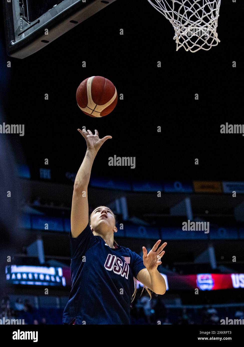 O2 Arena, UK. 23rd July, 2024. Sabrina Ionescu #6 for Team USA during ...