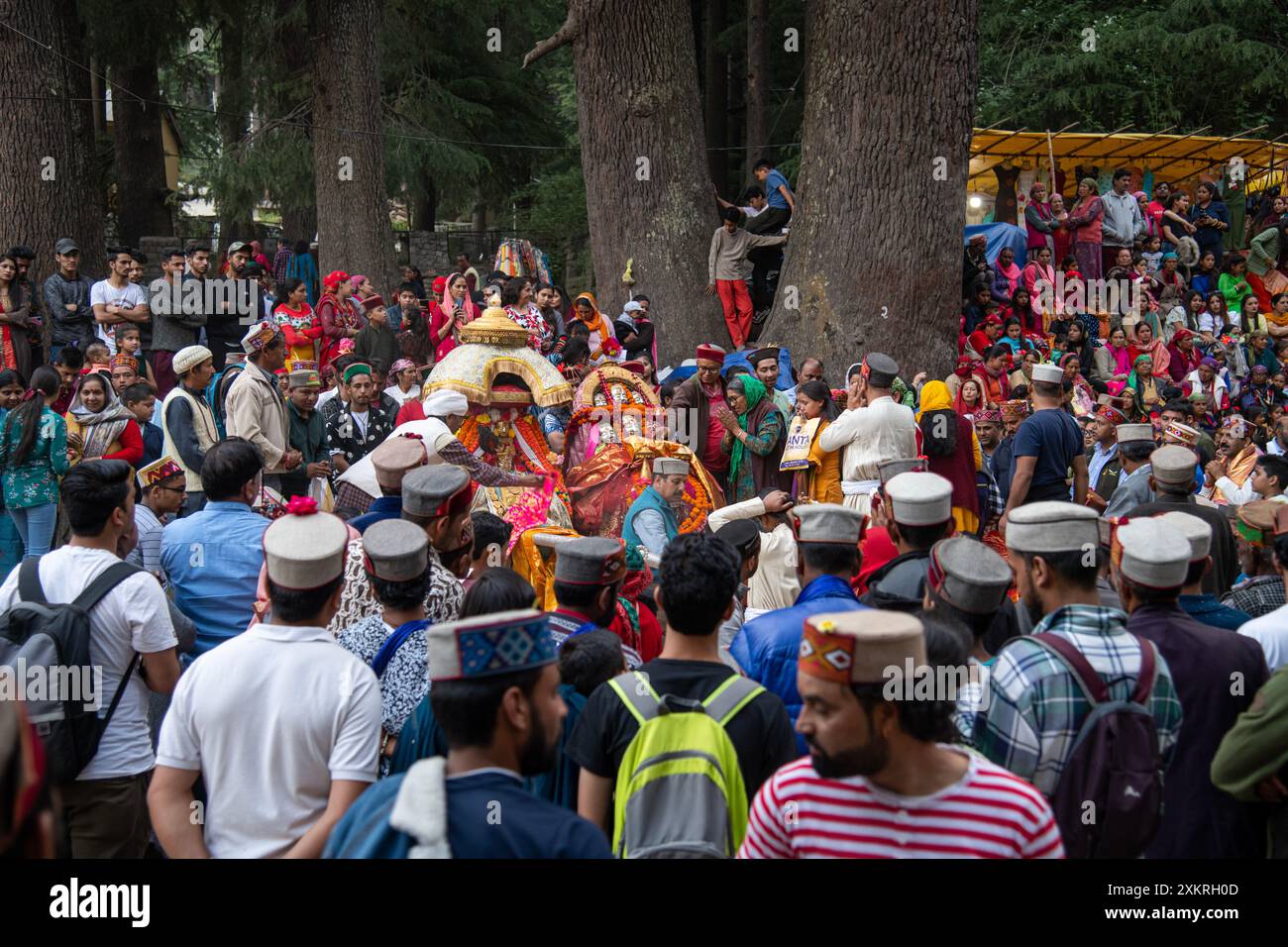 Procession of the Goddess Hadimba Devi festival at Dhungri forest ...