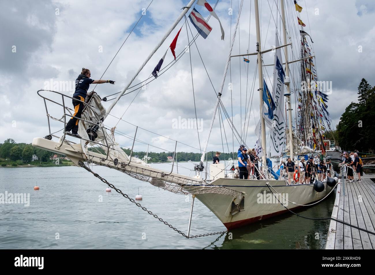 MARIEHAMN, ÅLAND, FINLAND - JULY 24 2024: The students work together to ...