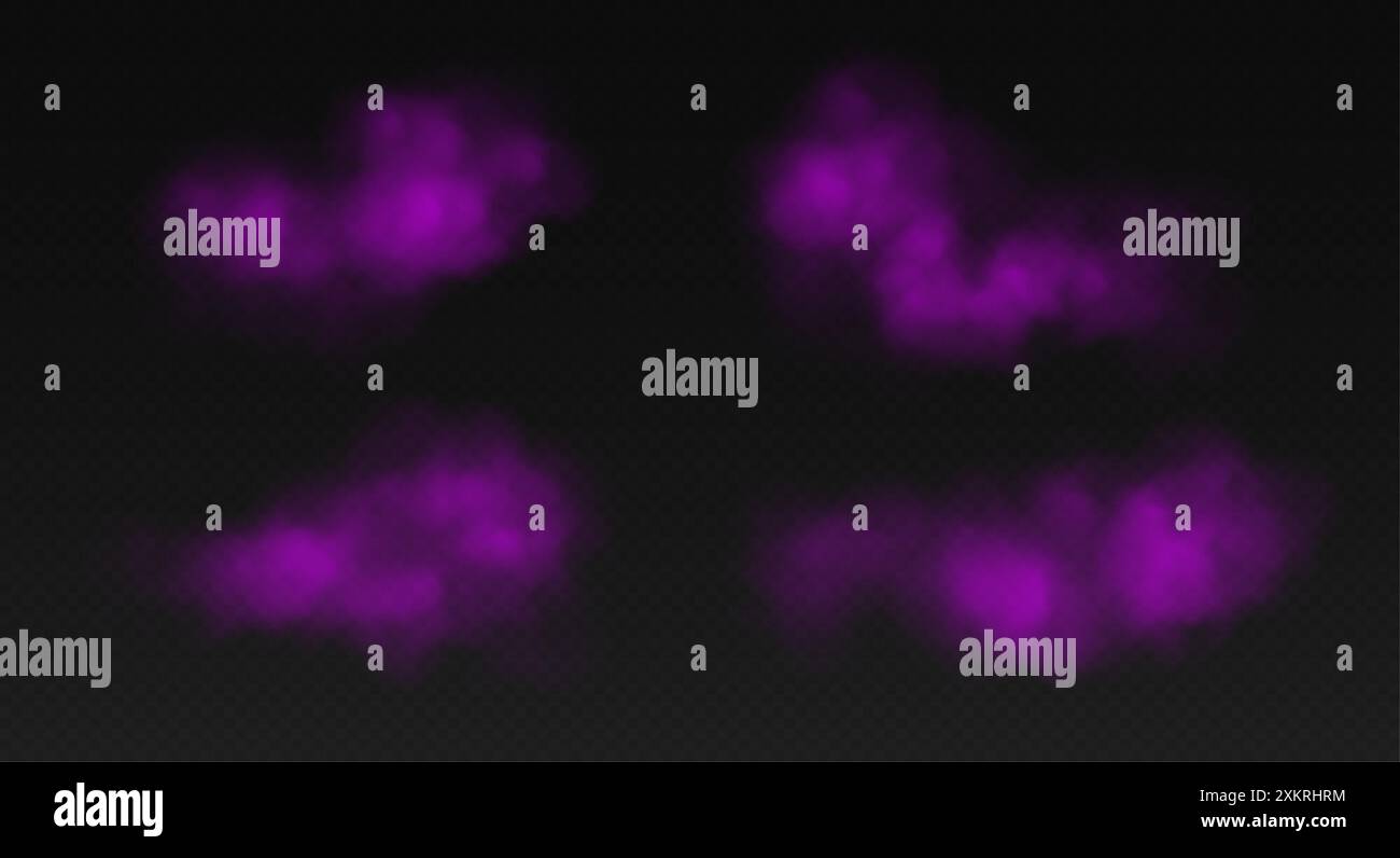 Purple smoke, colorful fog, realistic smog, haze, mist or cloudiness ...