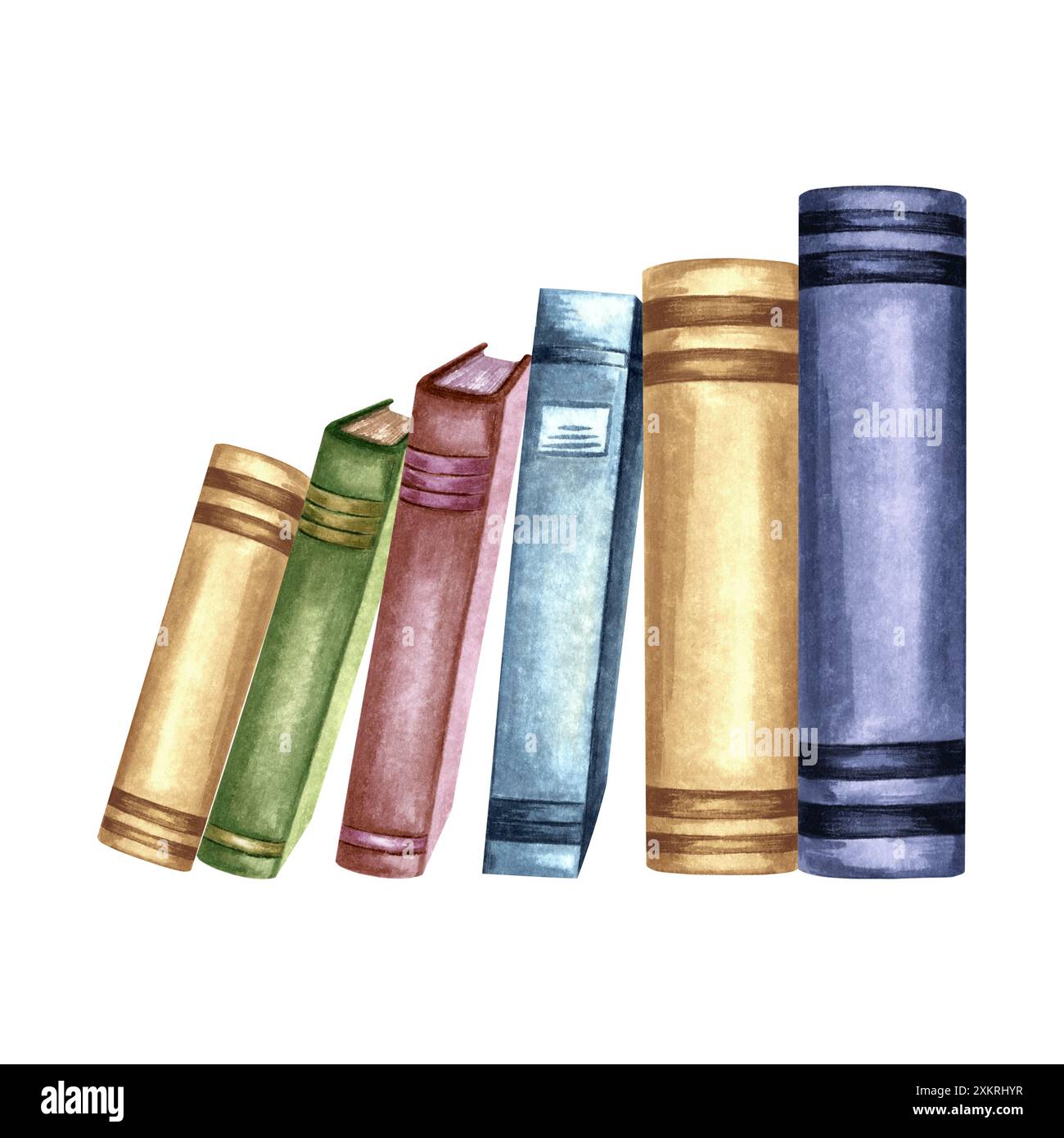 Books in vintage bindings, lined up horizontally. Composition with old ...