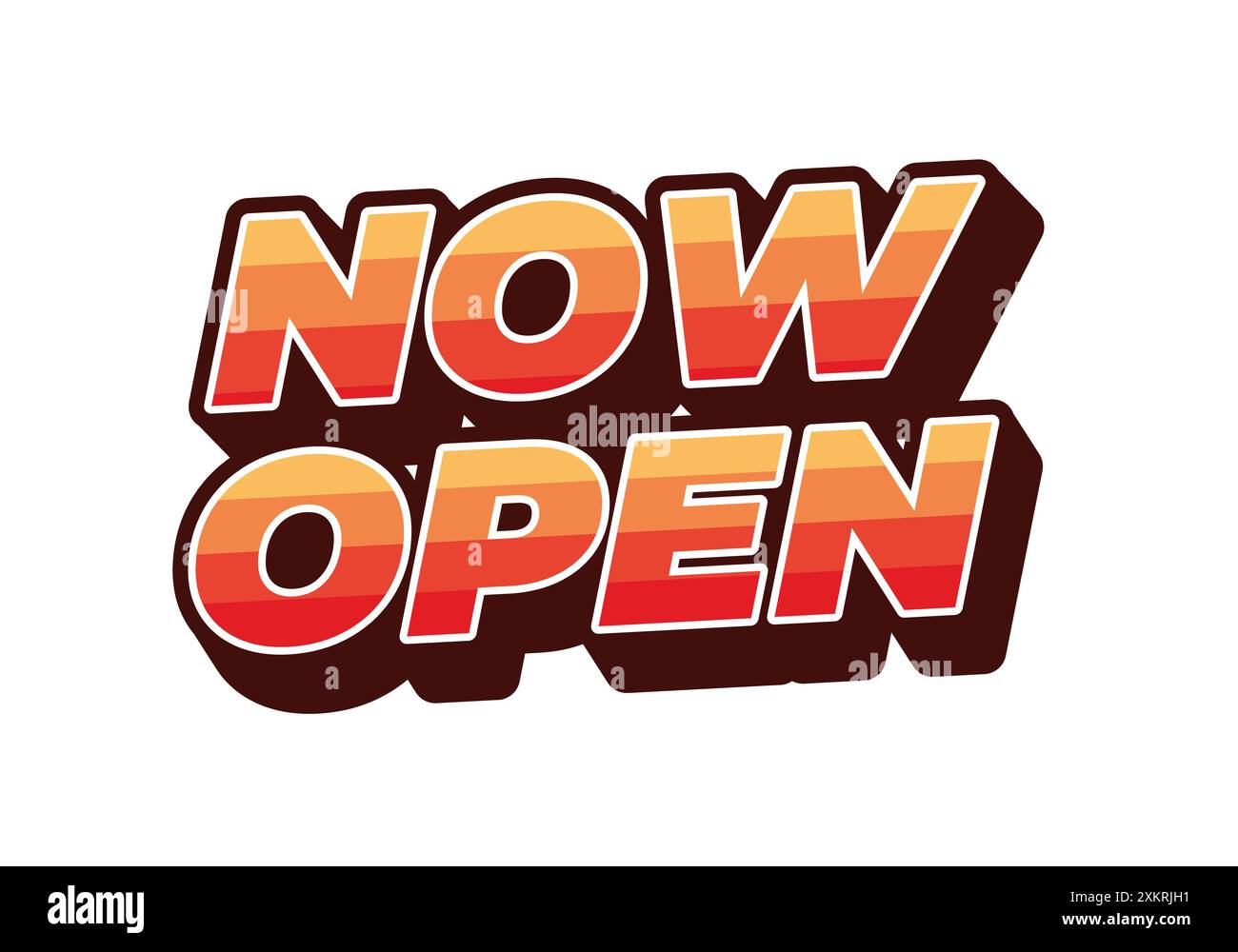Open now text effect hi-res stock photography and images - Alamy