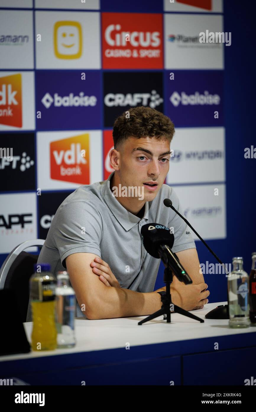 Gent, Belgium. 24th July, 2024. Gent's new player Mathias Delorge ...