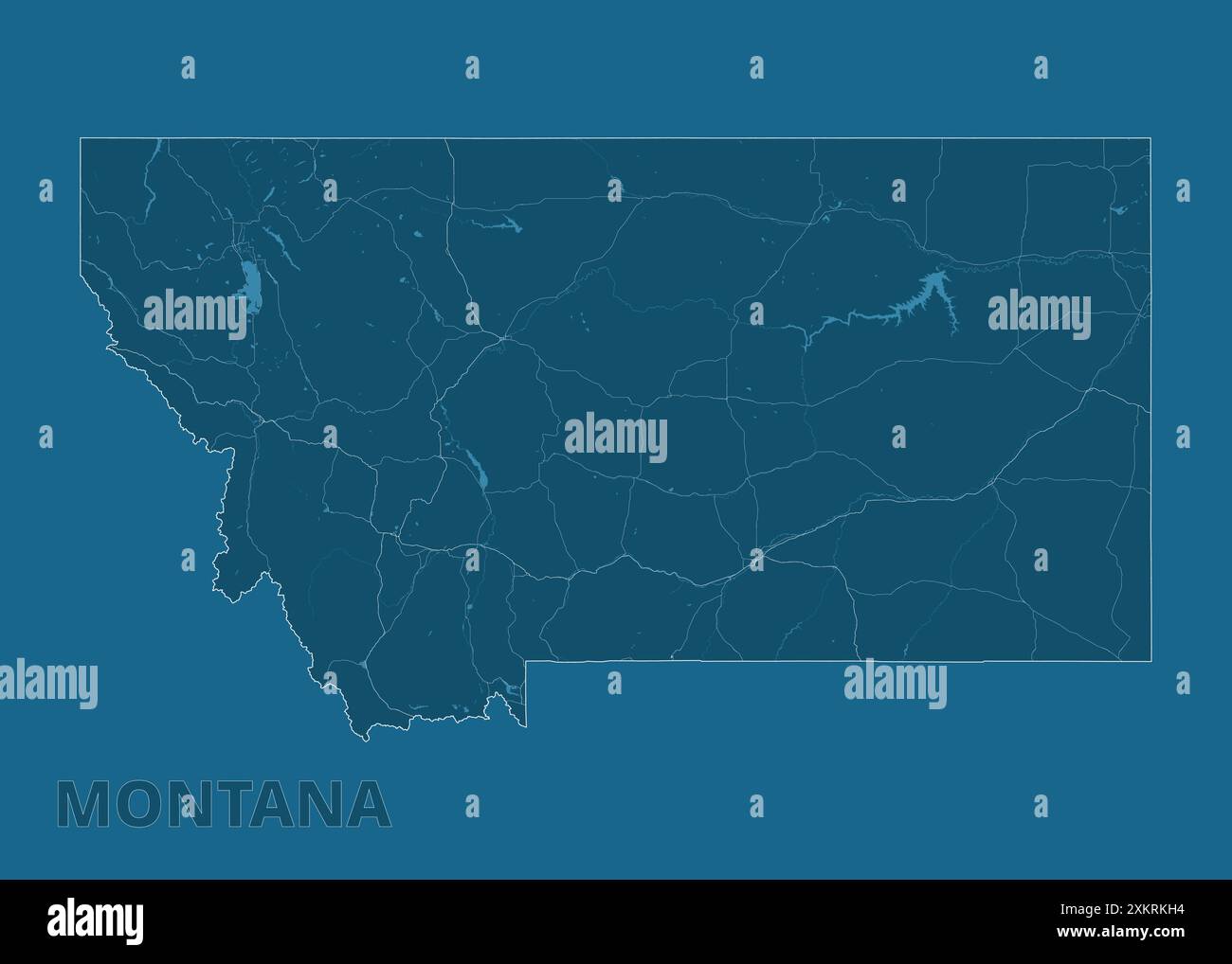 Montana road map hi-res stock photography and images - Alamy