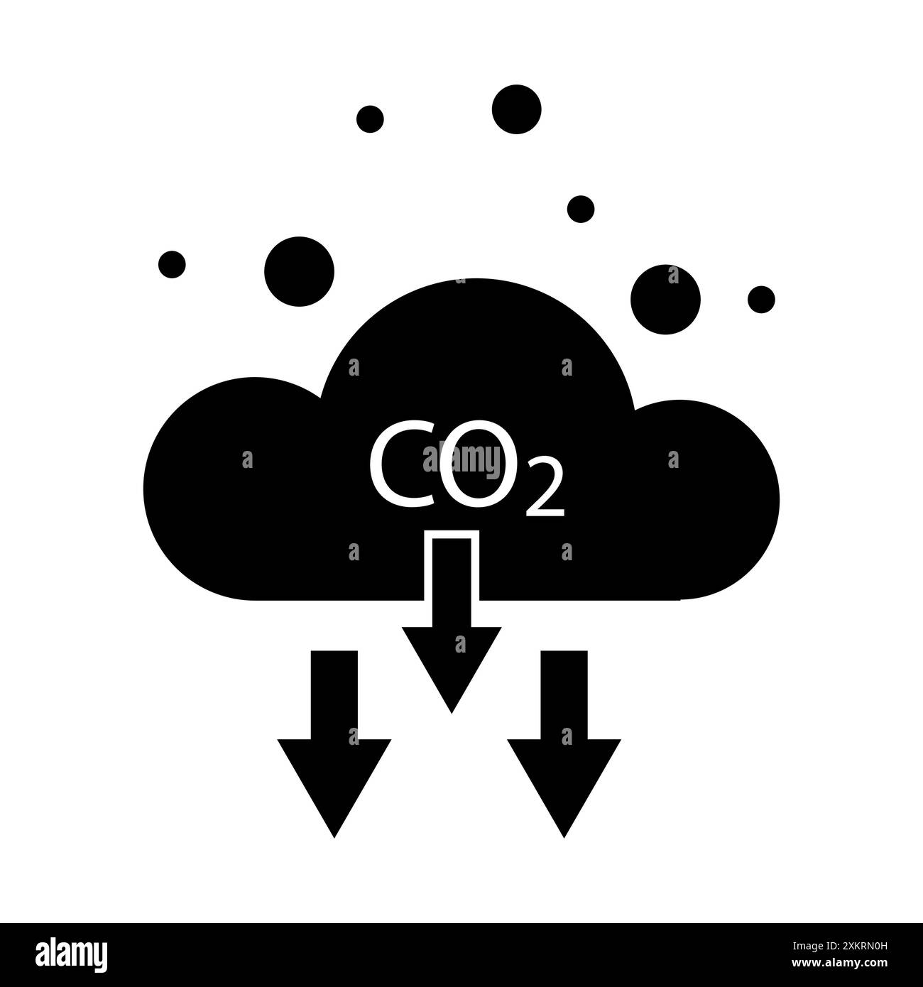 CO2 emission cloud. Black and white icon. Vector illustration. Environmental symbol Stock Vector ...