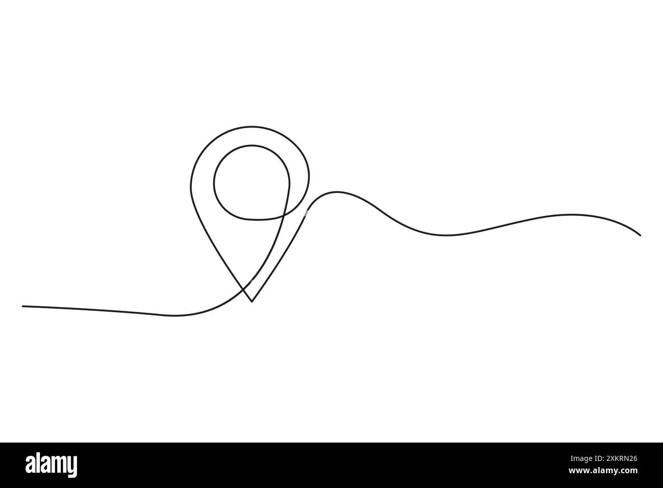 Location Pin with Path. Simple Vector Icon. Minimalist Geometric Design ...