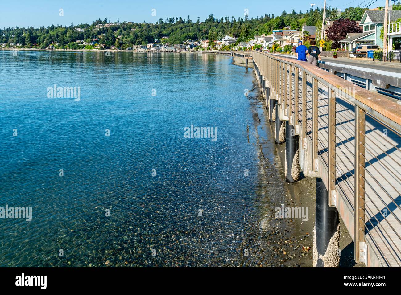 A veiw of a scenic boardwalk in Redondo Beach, Washington Stock Photo ...