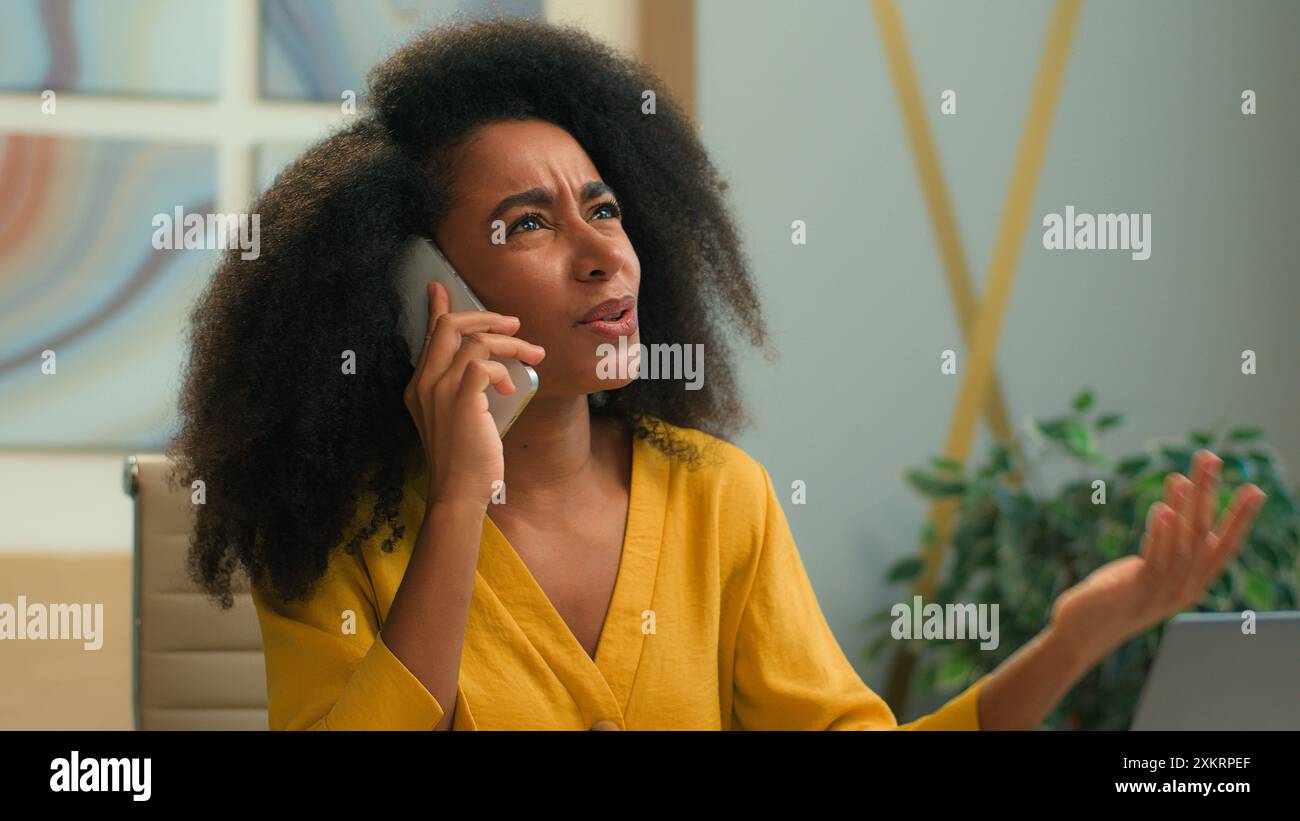 Angry woman African American businesswoman girl female employer boss ...