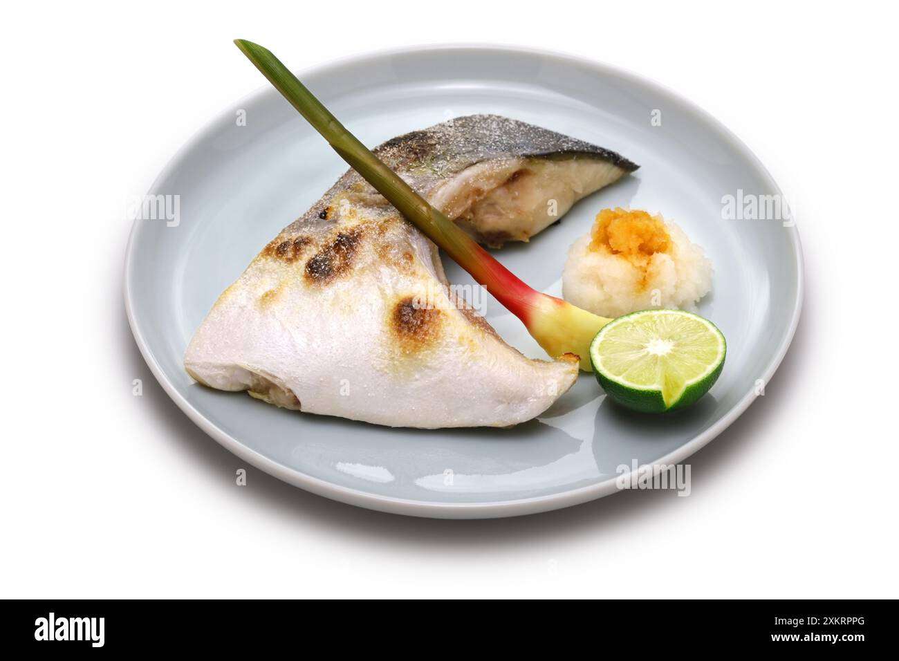 Buri kama shioyaki ( salt-grilled yellowtail collar ), Japanese cuisine ...