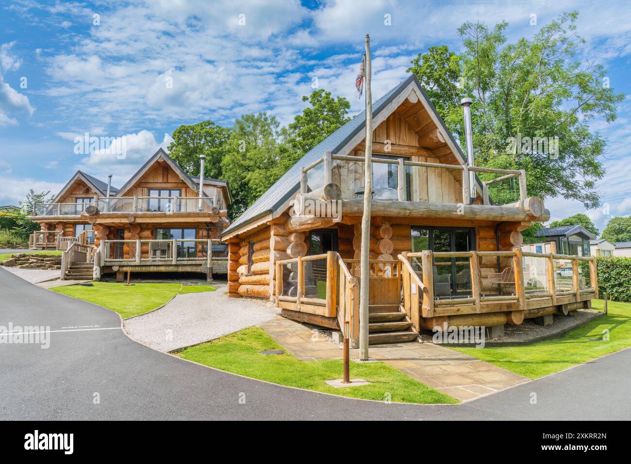 Nordic style log cabins Stock Photo - Alamy