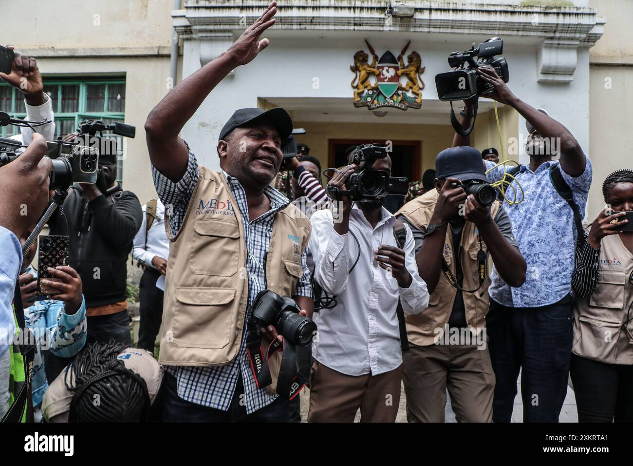 Journalists chant slogans as they march during a protest against the ...