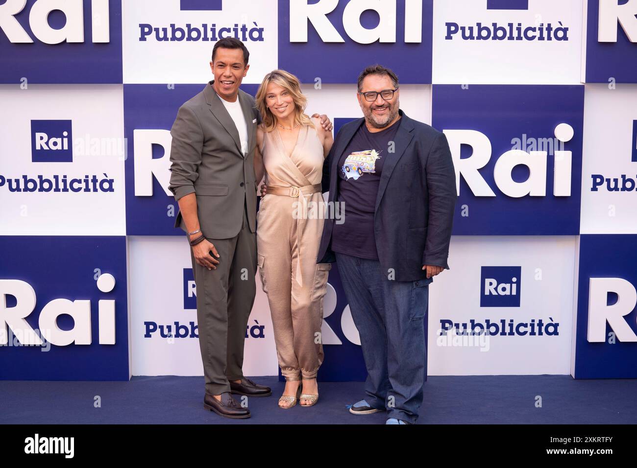Livio Beshir, Margherita Granbassi and Peppone Calabrese attend the ...