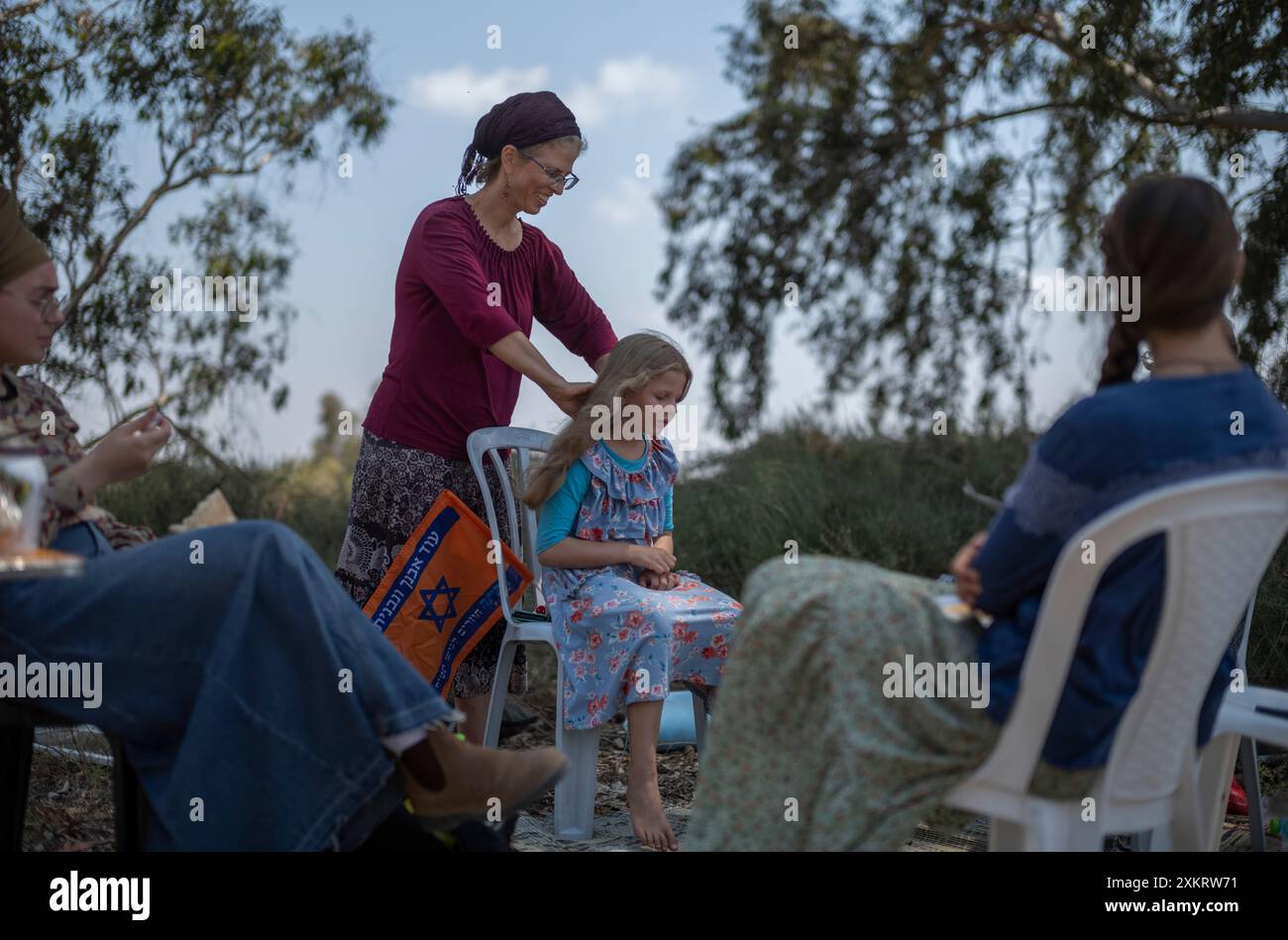 24 July 2024, Israel, Yad Mordechai: Israeli right wing activist ...