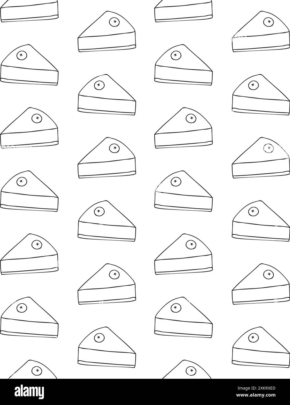 Vector seamless pattern of hand drawn doodle sketch outline cheese cake ...