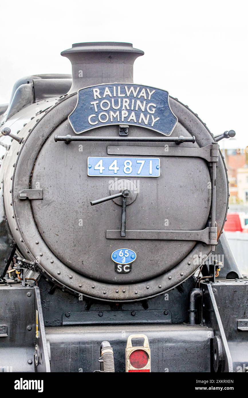 Weymouth, Dorset, UK, 24th July 2024. Black 5 class steam locomotive No ...