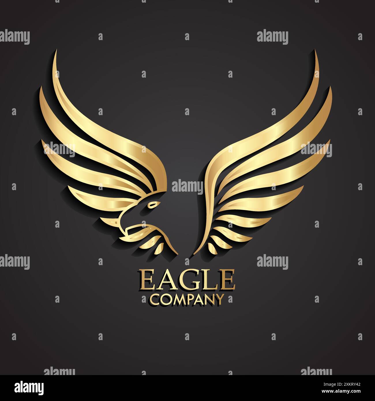 3d golden abstract winged eagle logo Stock Vector Image & Art - Alamy