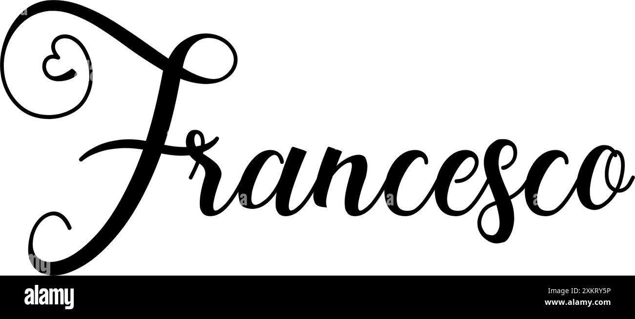 Francesco - black color - word name written with hearts - Vector ...