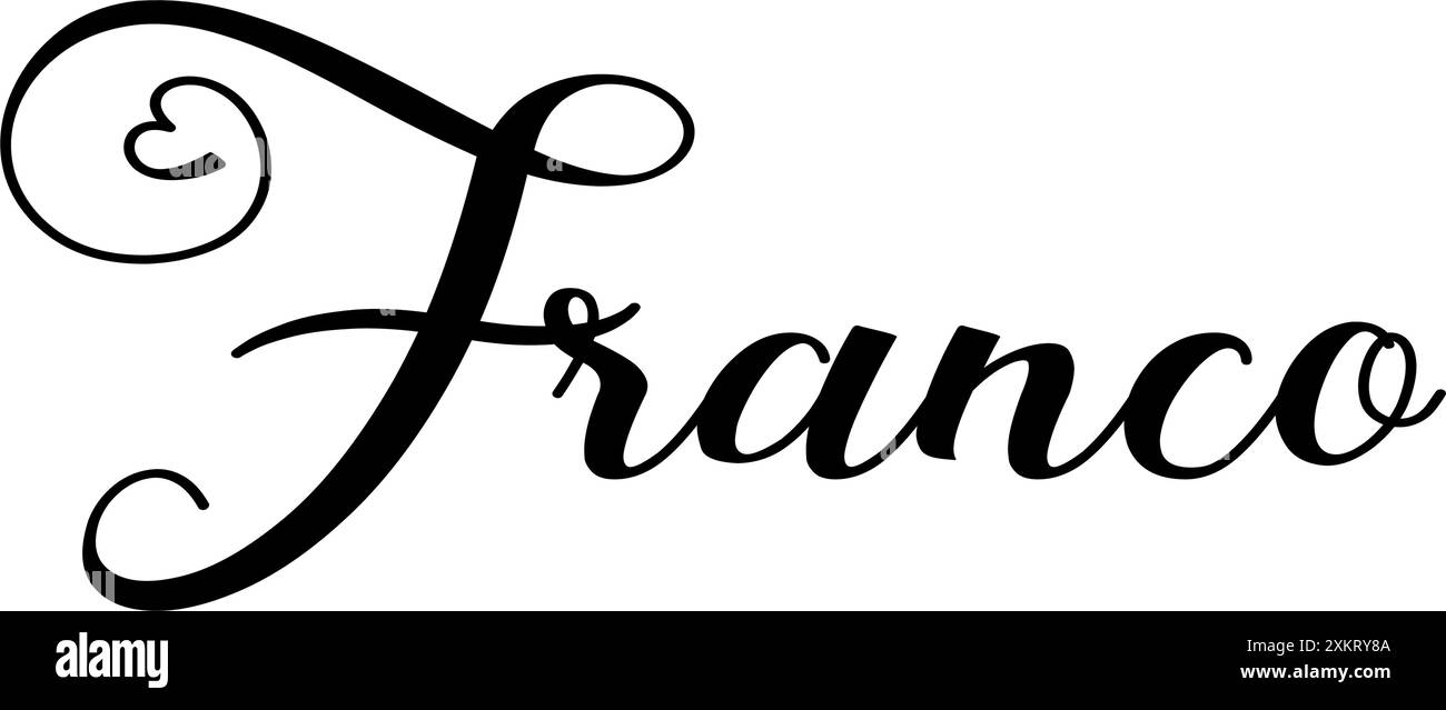 Franco - black color - word name written with hearts - Vector Graphics ...