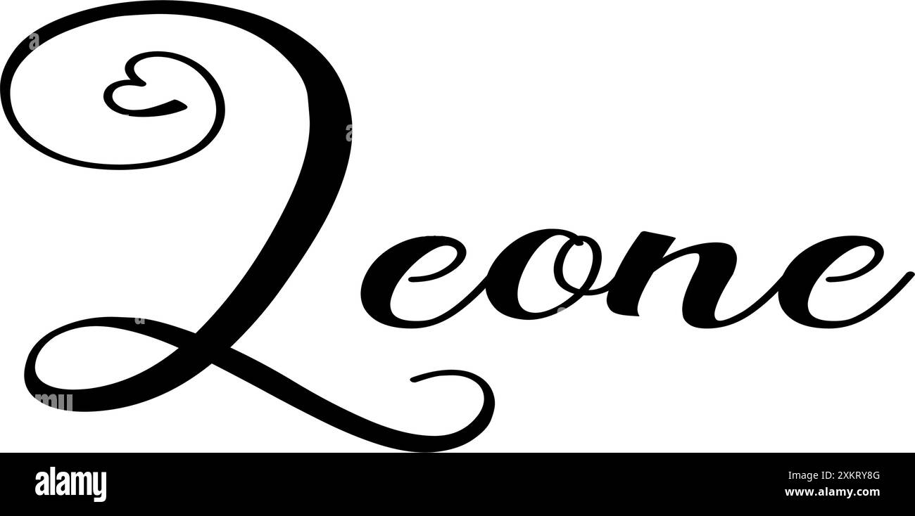 Leone - black color - word name written with hearts - Vector Graphics ...