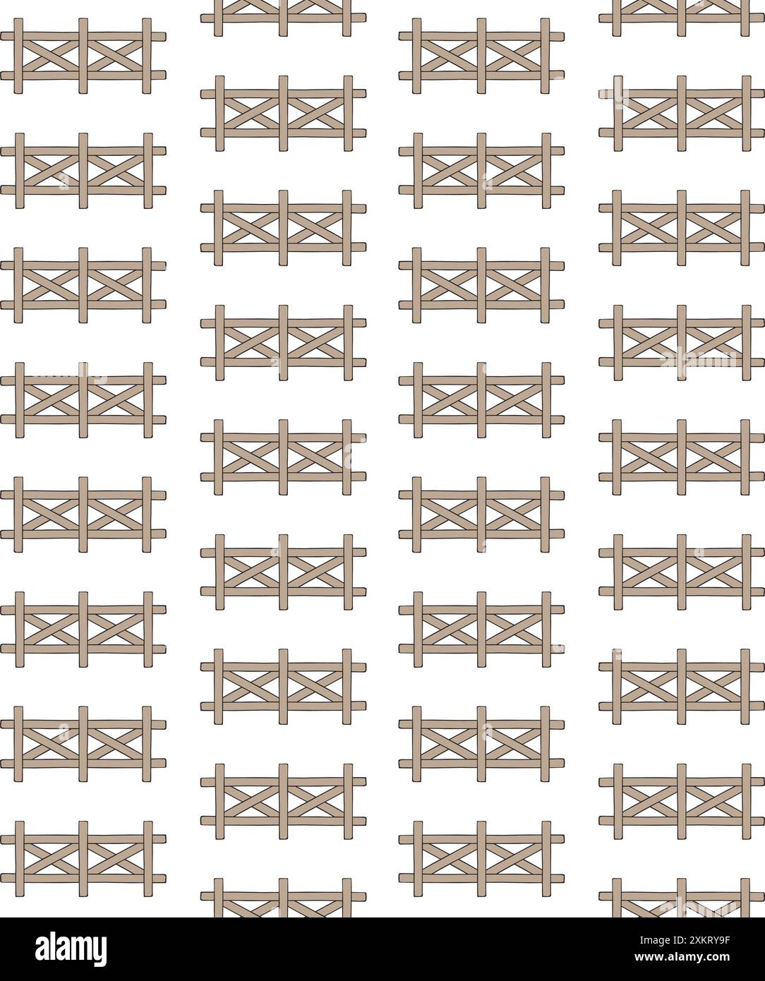 Vector seamless pattern of hand drawn doodle sketch colored fence ...