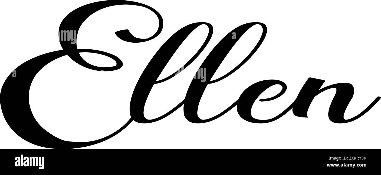 Ellen - black color - word name written with hearts - Vector Graphics ...