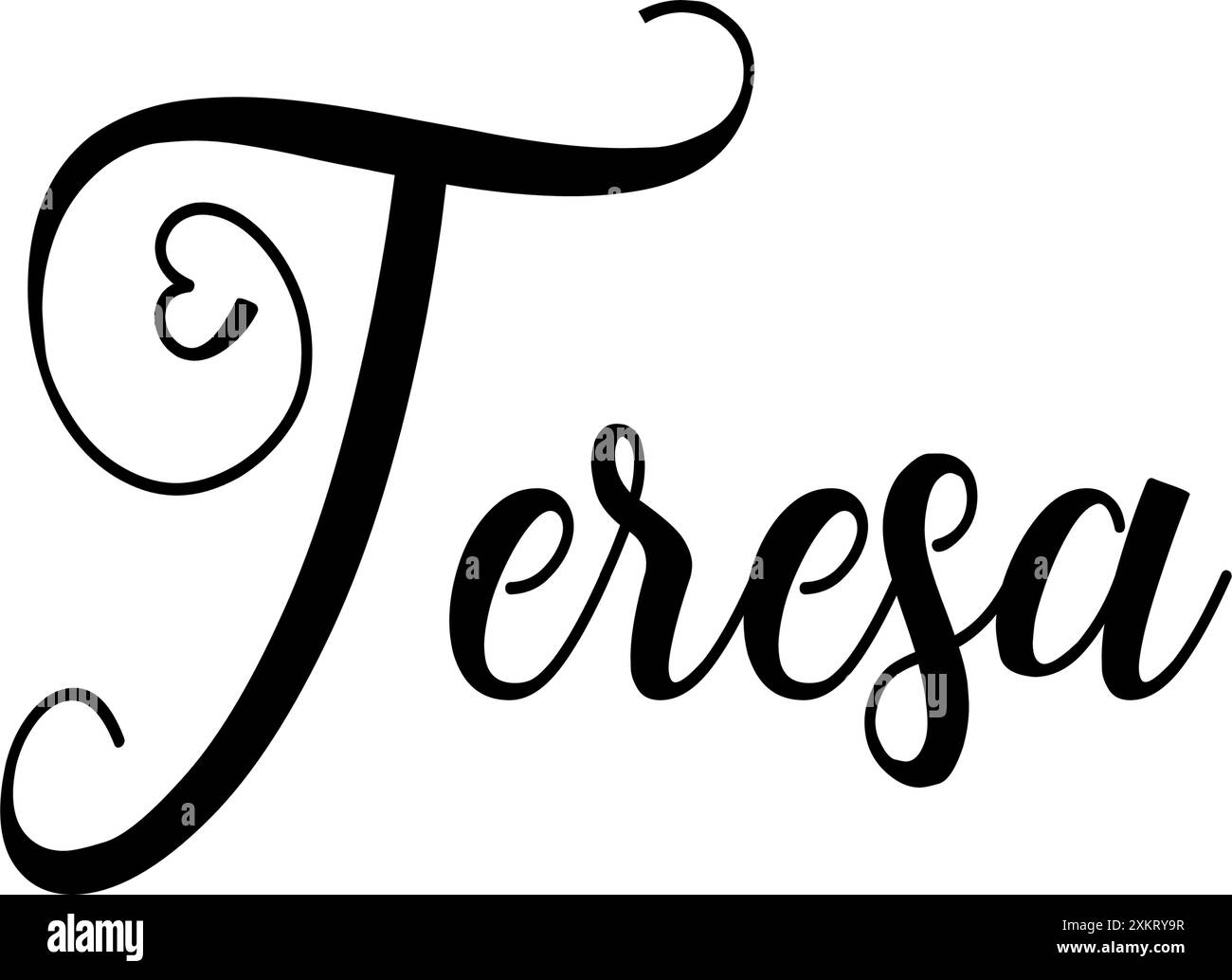 Teresa - black color - word name written with hearts - Vector Graphics ...