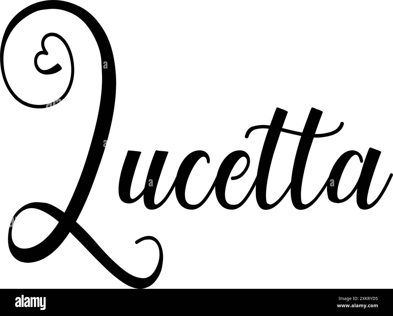 Lucetta - black color - word name written with hearts - Vector Graphics ...