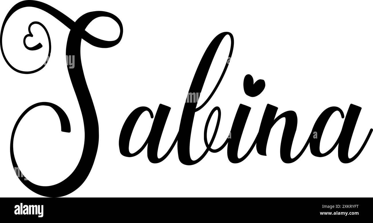 Sabina - black color - word name written with hearts - Vector Graphics ...