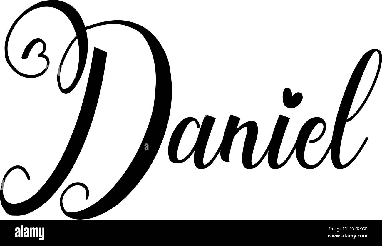 Daniel - black color - word name written with hearts - Vector Graphics ...