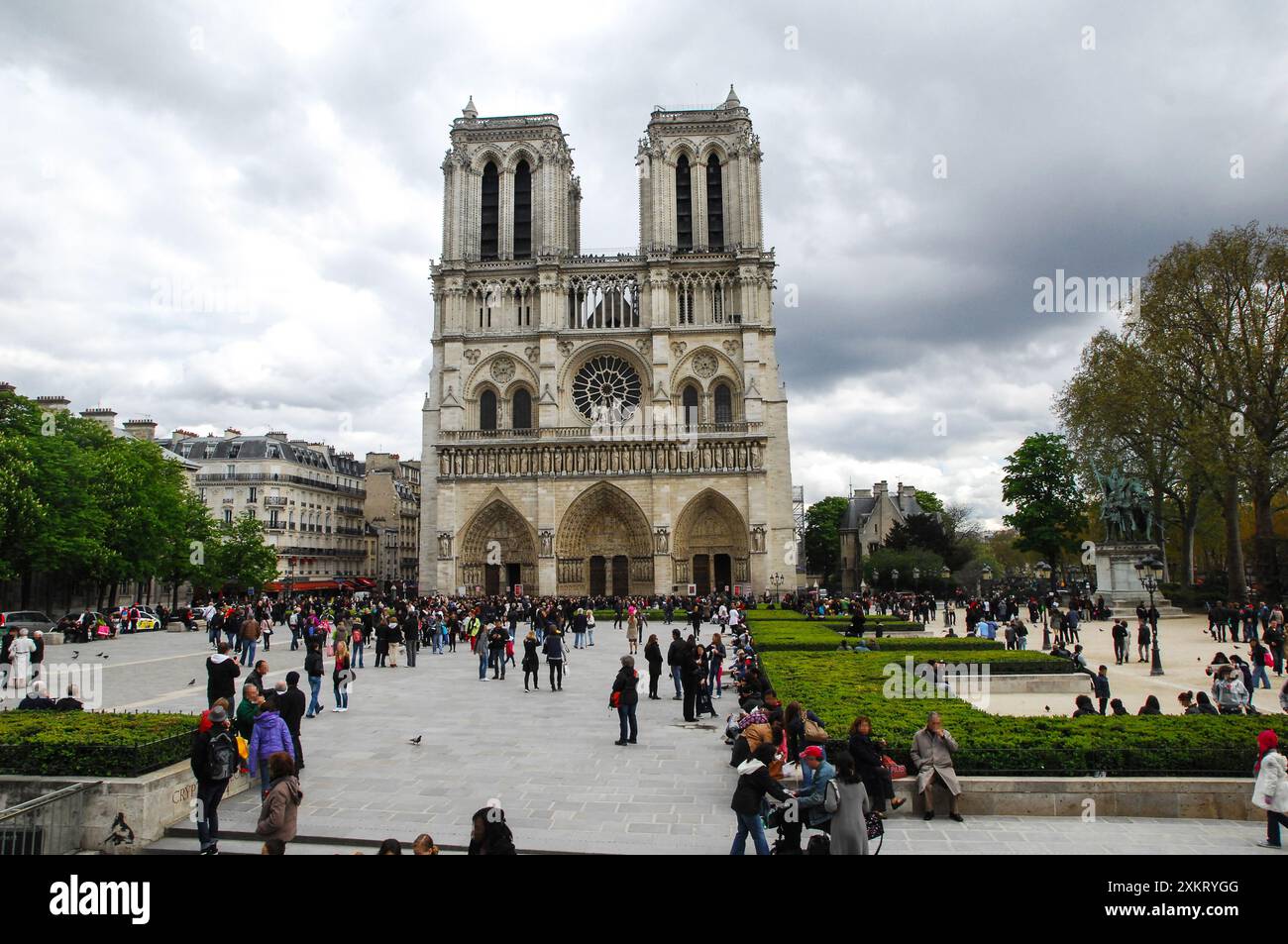 Notre Dame Cathedral and square Stock Photo - Alamy